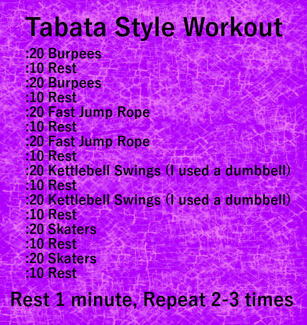 Tabata Workout – Lift and Simmer